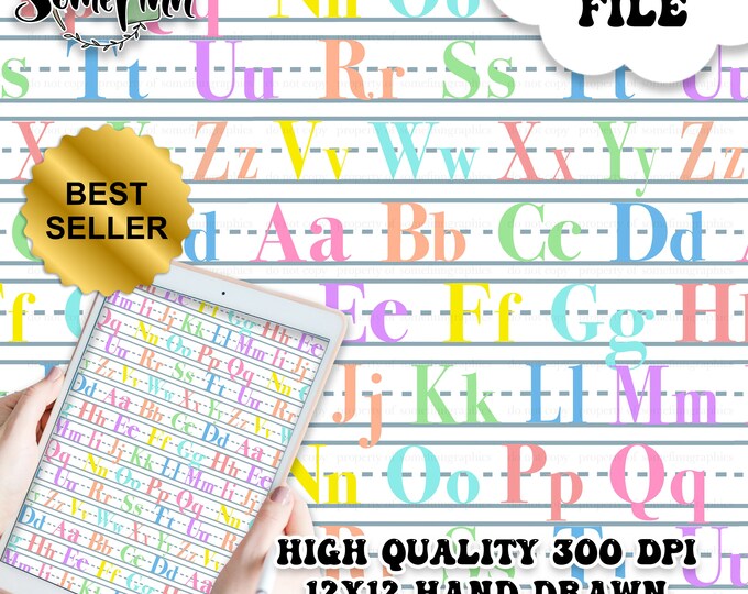 Alphabet Seamless 12x12 Digital Paper | Fabric ABC Pattern Download ...