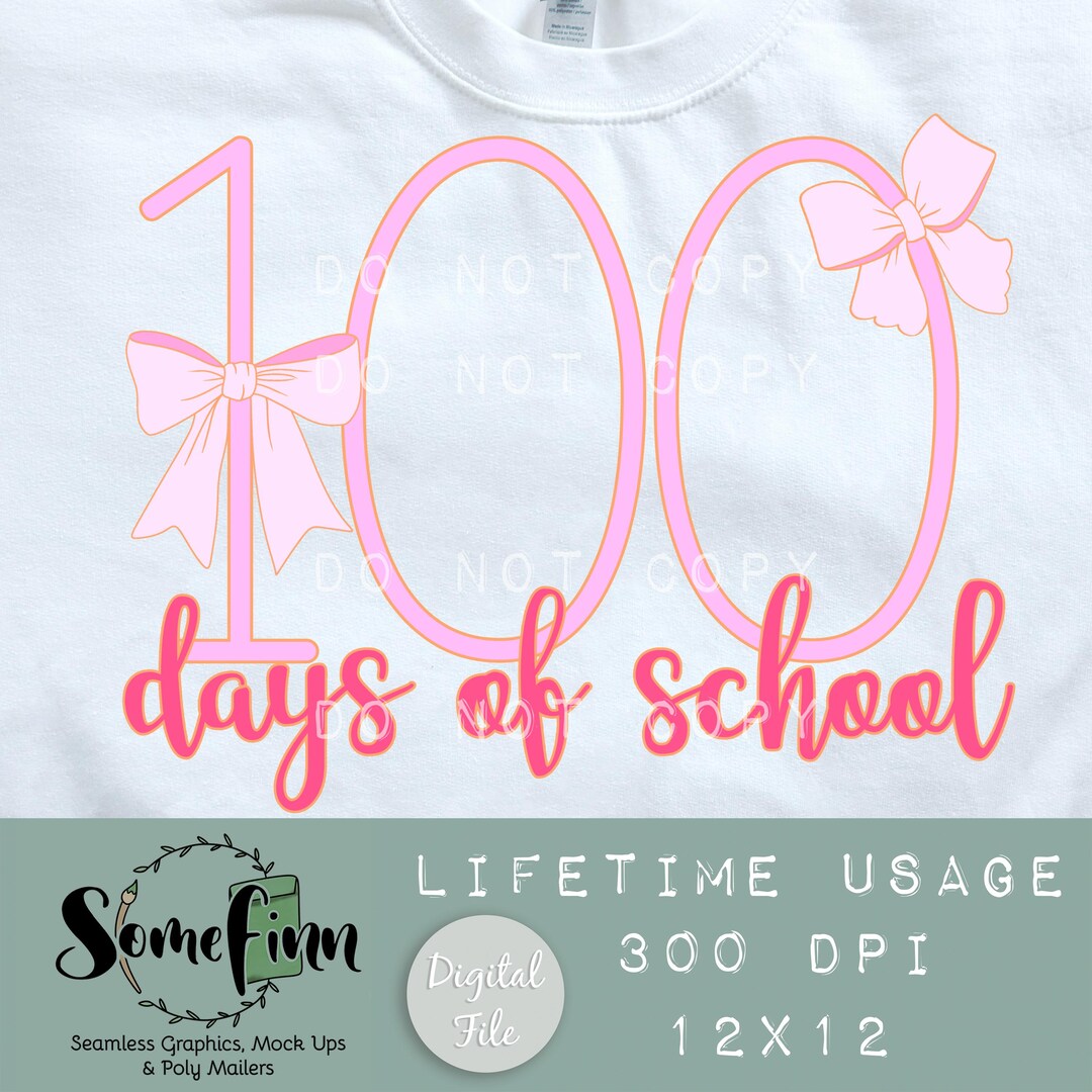 100 Days of School Graphic PNG, School Digital Design, Teaching Graphic ...