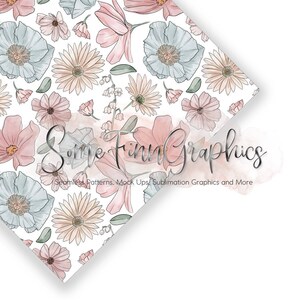 Watercolor Floral Seamless Digital Paper Pattern, Fabric Design or ...