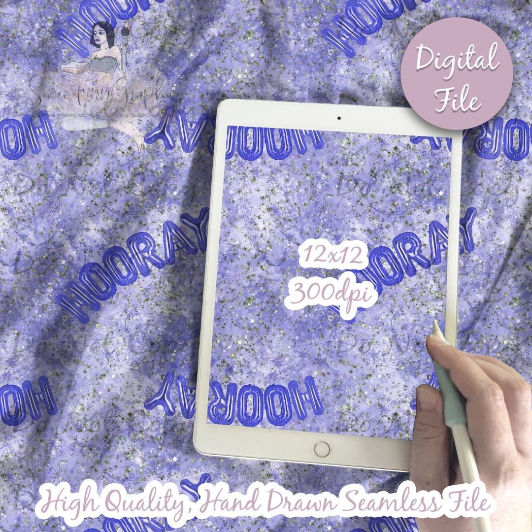 HOORAY Digital Paper Seamless Sparkle Pattern, Happy Birthday ...