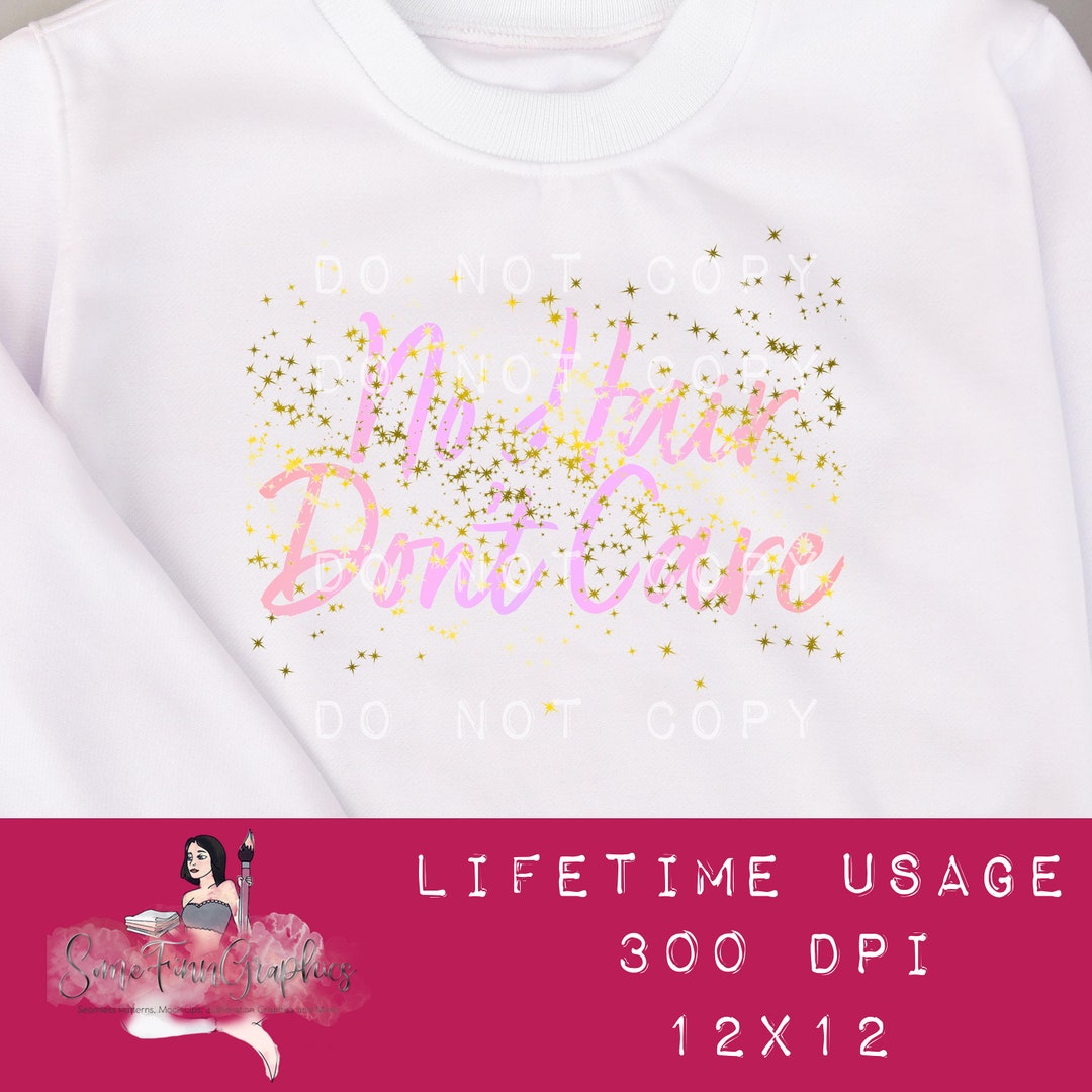 No Hair Dont Care PNG, Baby Funny Png, Trendy Clipart, Digital Download ...