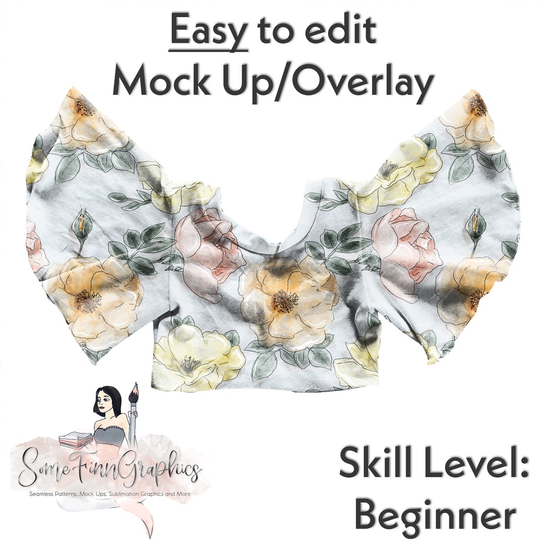 Realistic Flutter Crop Top Mock-up / Easy Mock up / Editable From ...