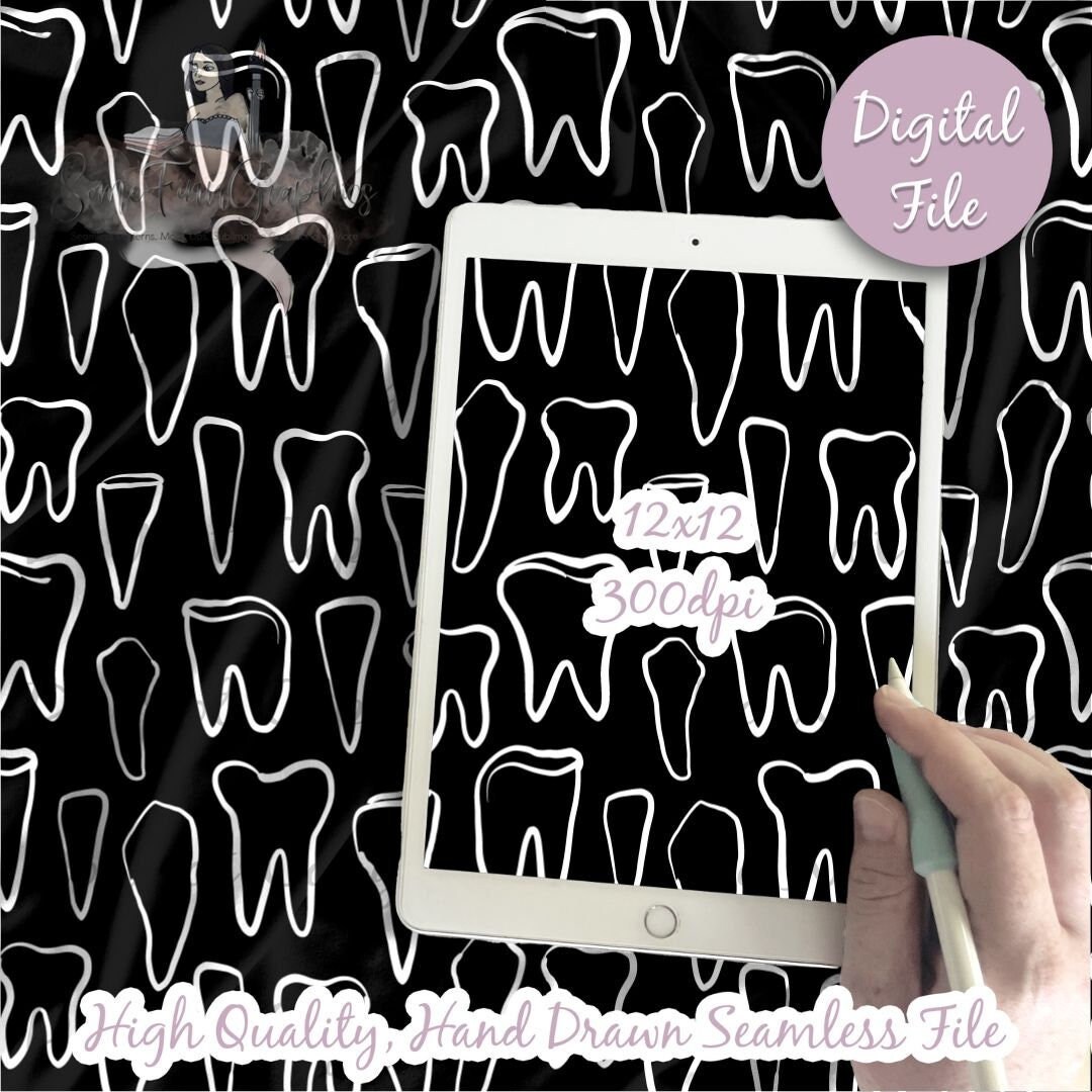 Teeth Seamless 12x12 Digital Paper Fabric Dentist Pattern - Etsy