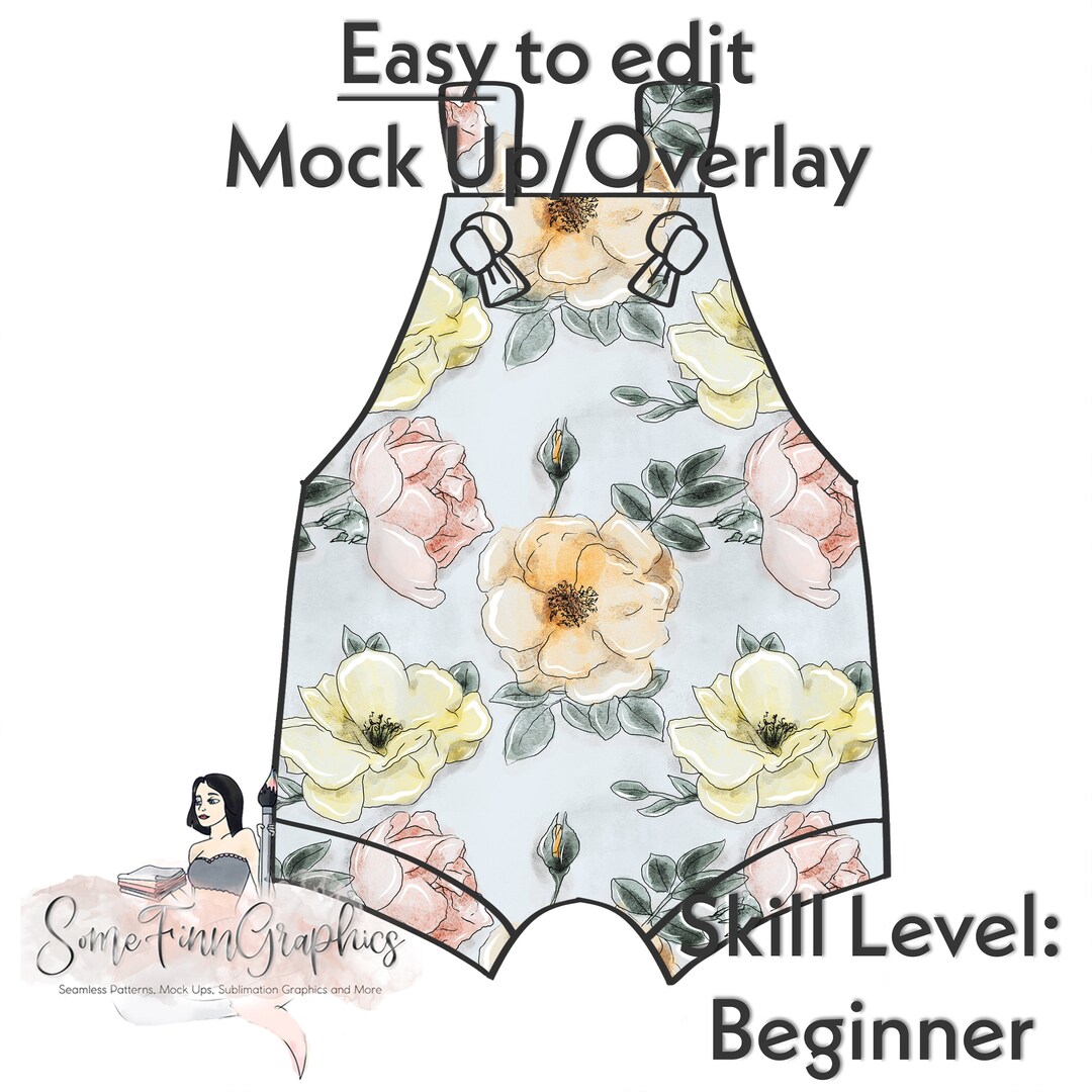 Shorteralls Mock-up / Shorterall Mock up / Digital Mock up for Clothing ...