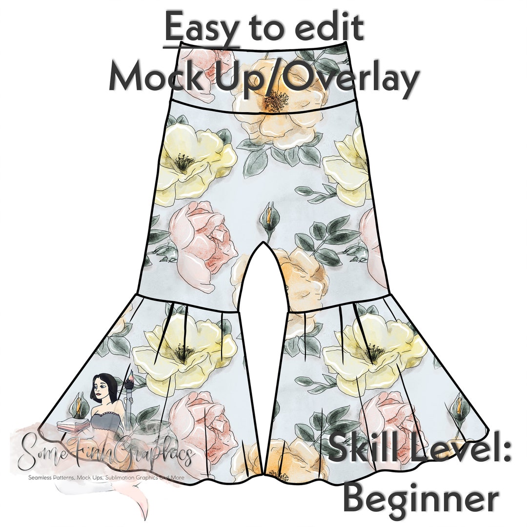 Bells Pants Mock-up / Flare Leg Mock up / Digital Mock up for Clothing ...