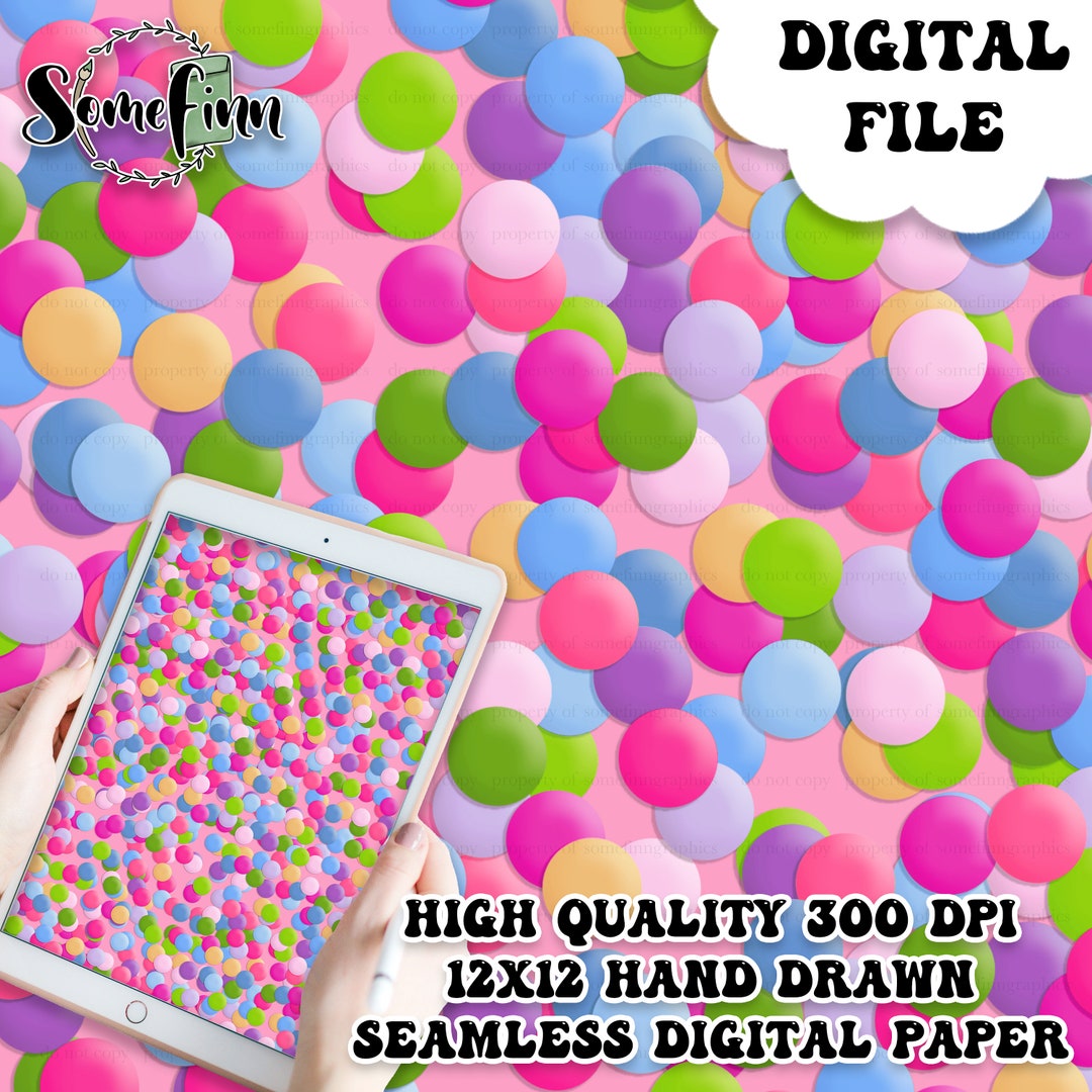 Sprinkles Digital Paper - Seamless Sparkle Rainbow Sprinkle Pattern ...
