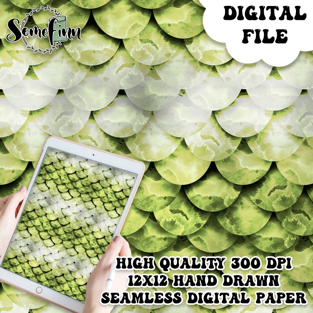 Scales Seamless Digital Paper - Seamless Dragon Scales Pattern ...