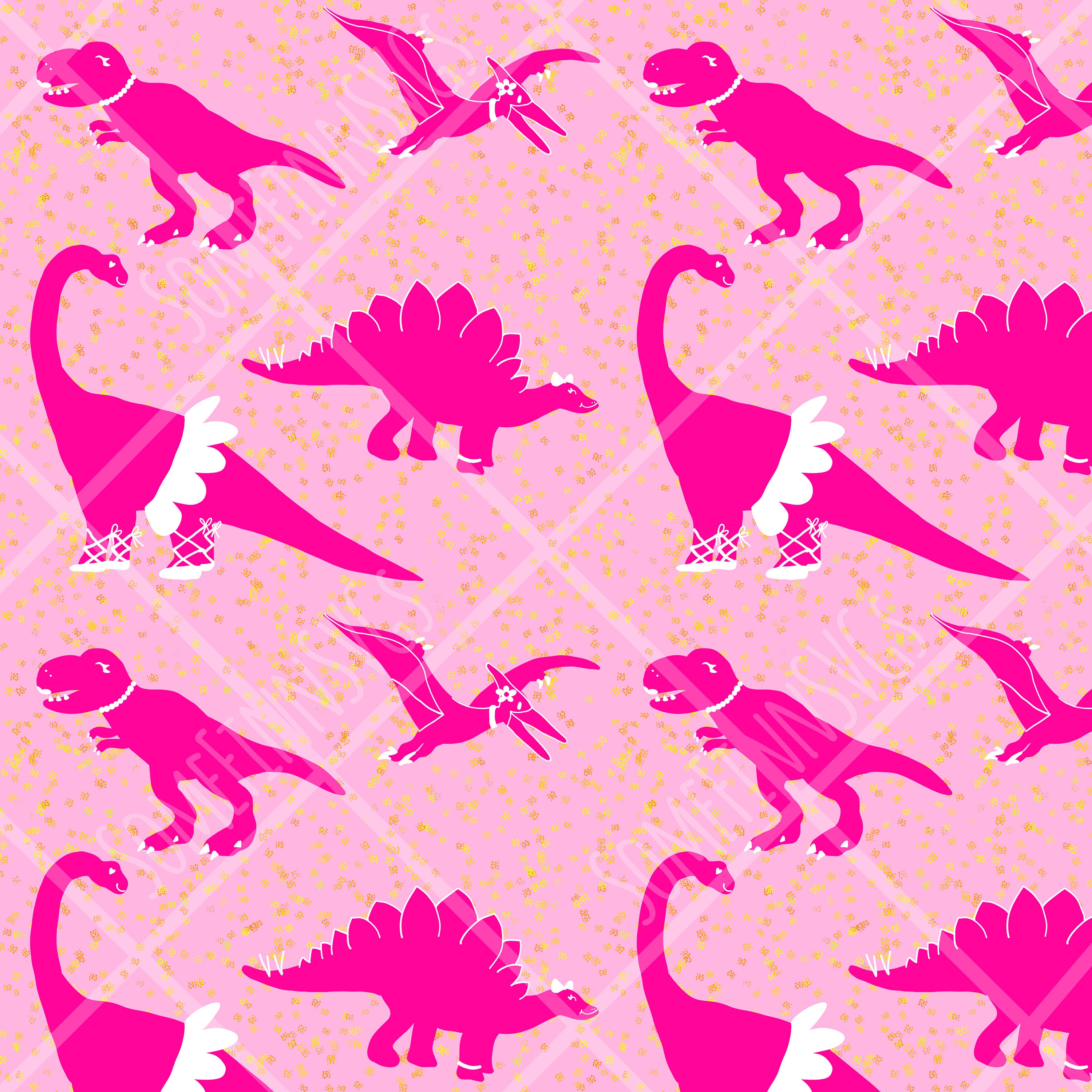 Pink Dinosaur Seamless Pattern Girl Dino's Pattern for | Etsy
