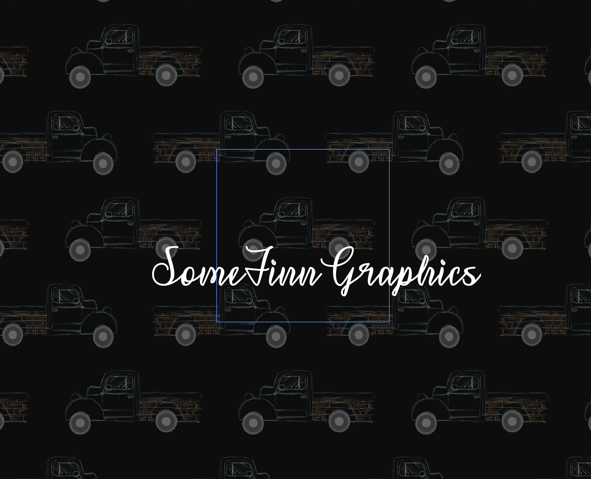 Trucks Digital Paper Seamless Pickup Truck Pattern Sketched - Etsy