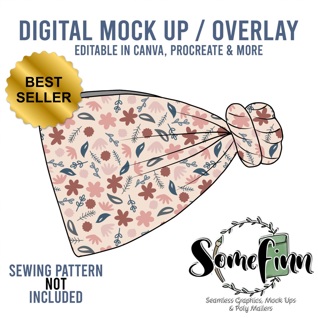 Knotted Headband Mock-up / Top Knot Mock up / Digital Mock up Head Band ...