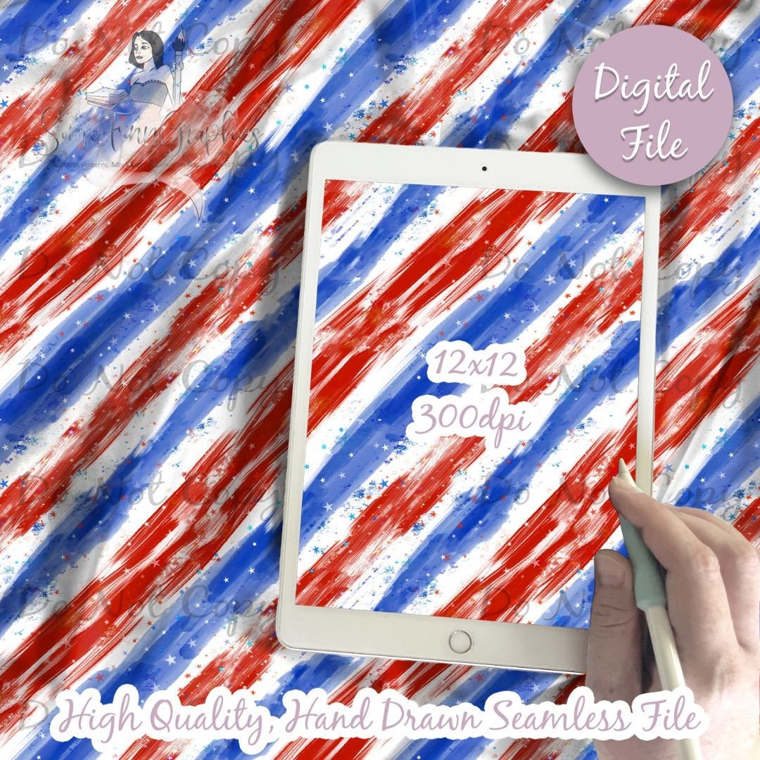 Red White Blue Stripes Digital Paper - Seamless 4th of July Pattern ...
