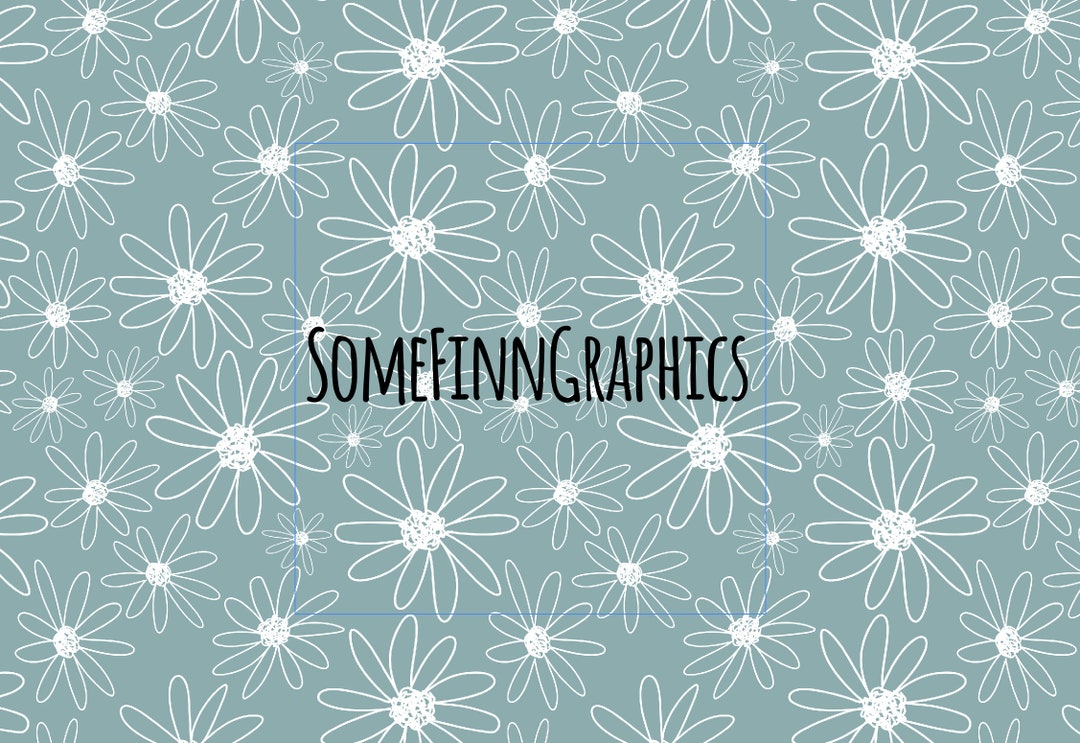 Daisy Floral Digital Paper - Seamless Sketchy Daisies Flower Pattern ...