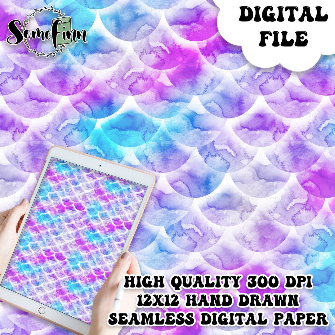 Scales Seamless Digital Paper - Seamless Mermaid Scales Pattern ...
