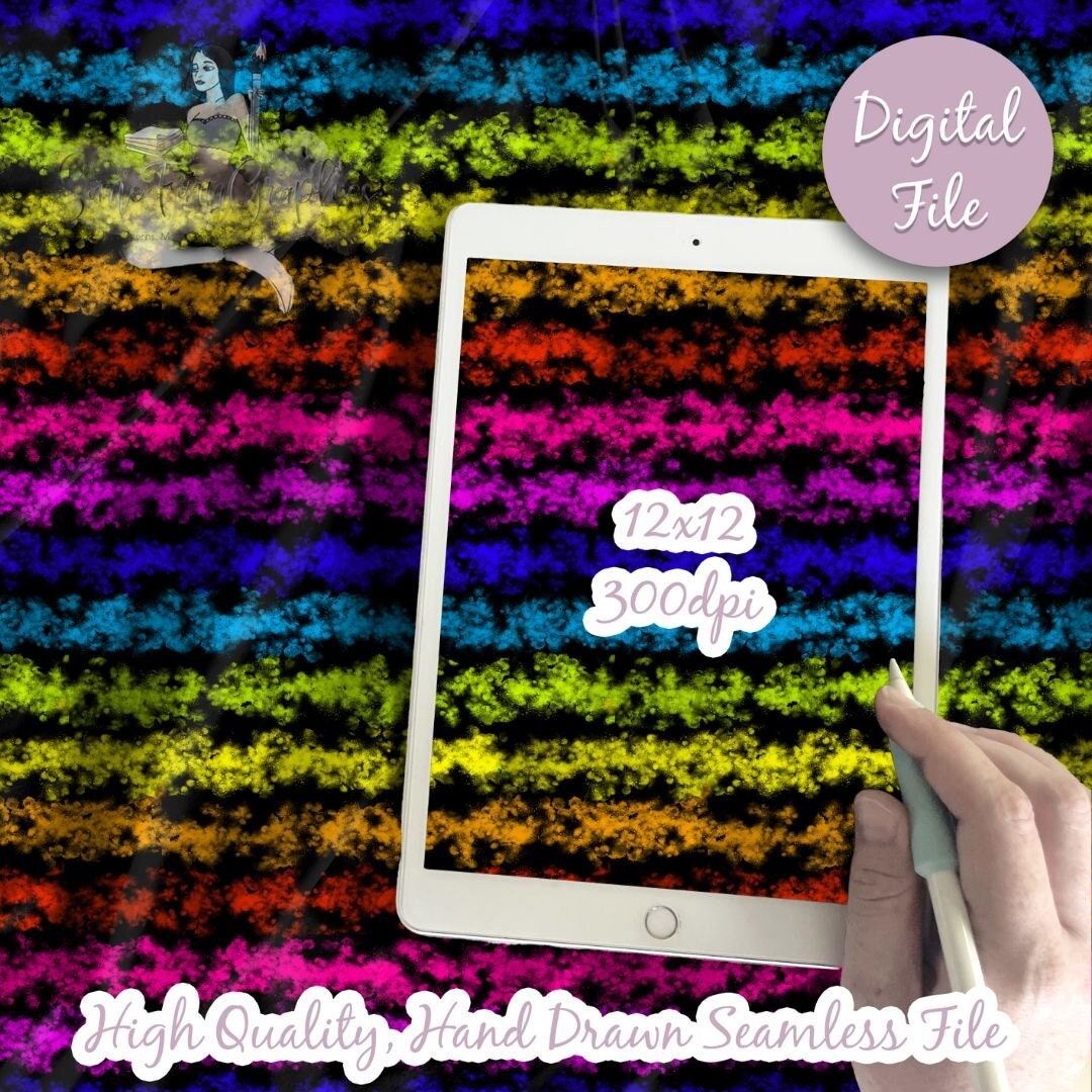 Rainbow Chalk Stripes Seamless Pattern Design / Rainbow Chalky Stripe ...