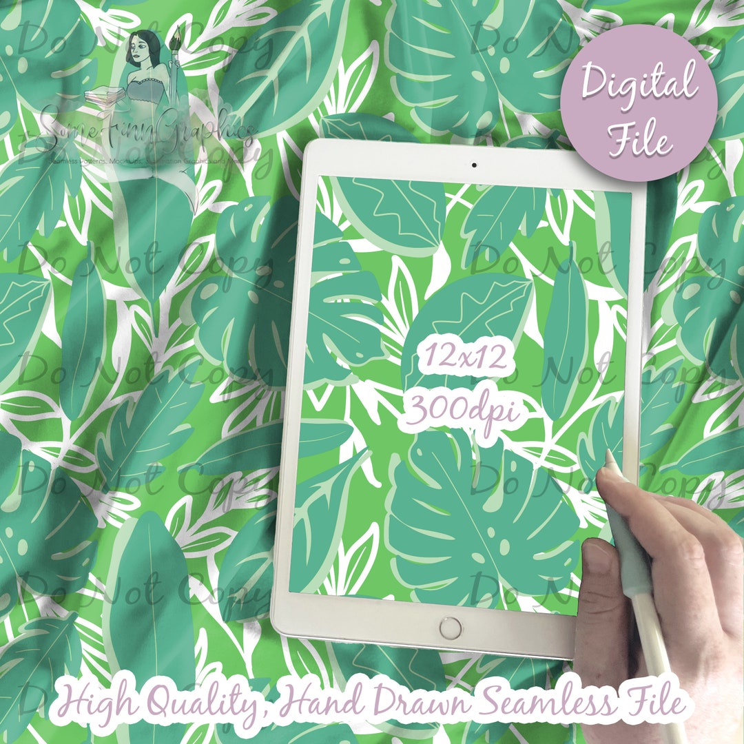 Palm Branches Digital Paper - Seamless Summer Pattern, Custom Tropical ...