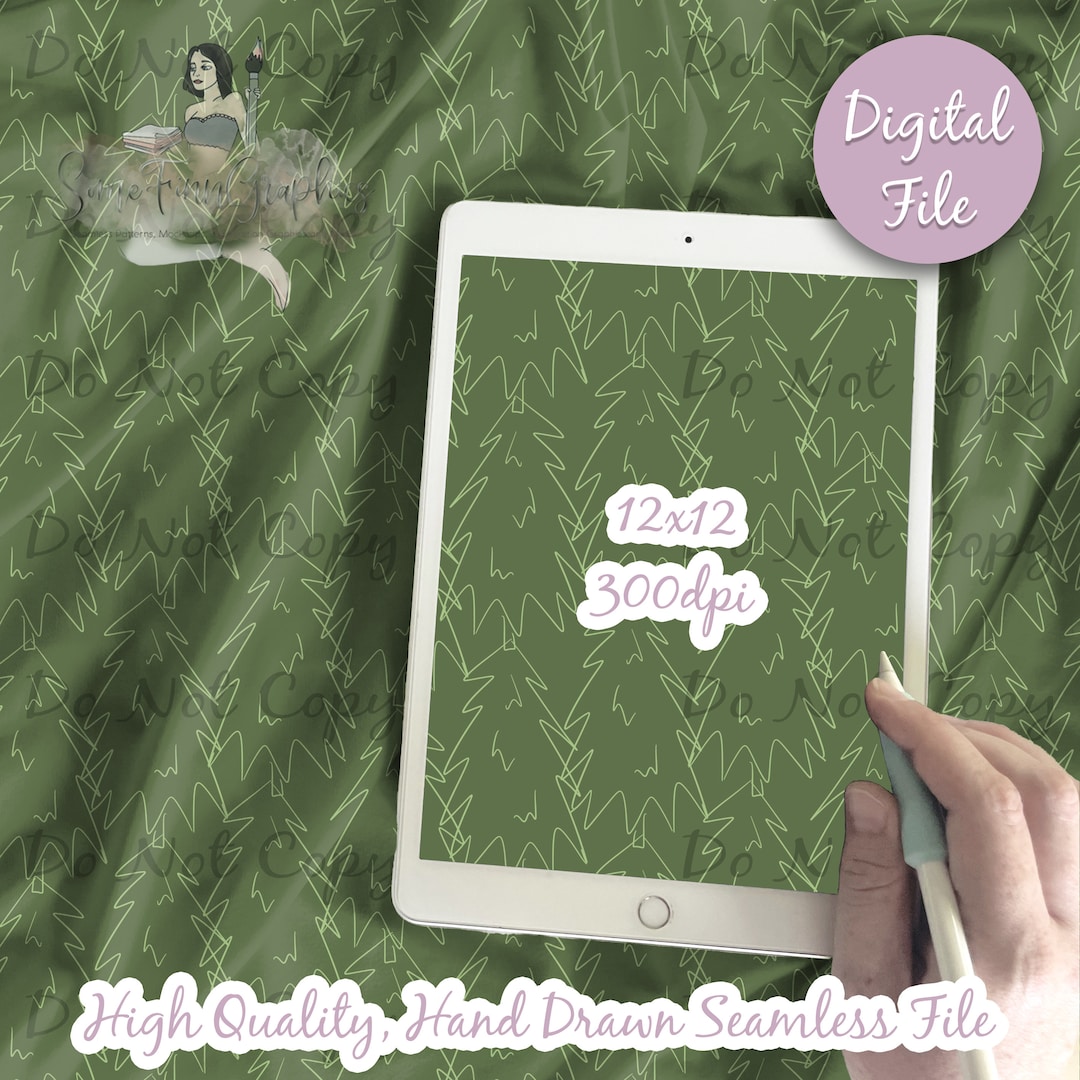 Fir Trees Digital Paper - Seamless Forest Christmas Tree Pattern ...
