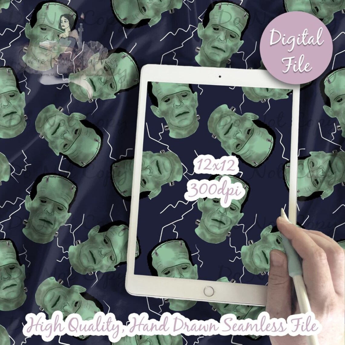Frankenstein Digital Paper - Seamless Frankenstein Pattern ...