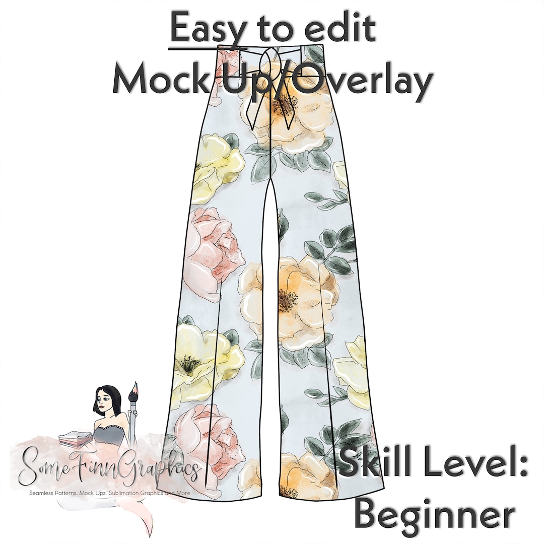 Flare Pants Mock-up / Bottoms Mock up / Digital Mock up for Clothing ...