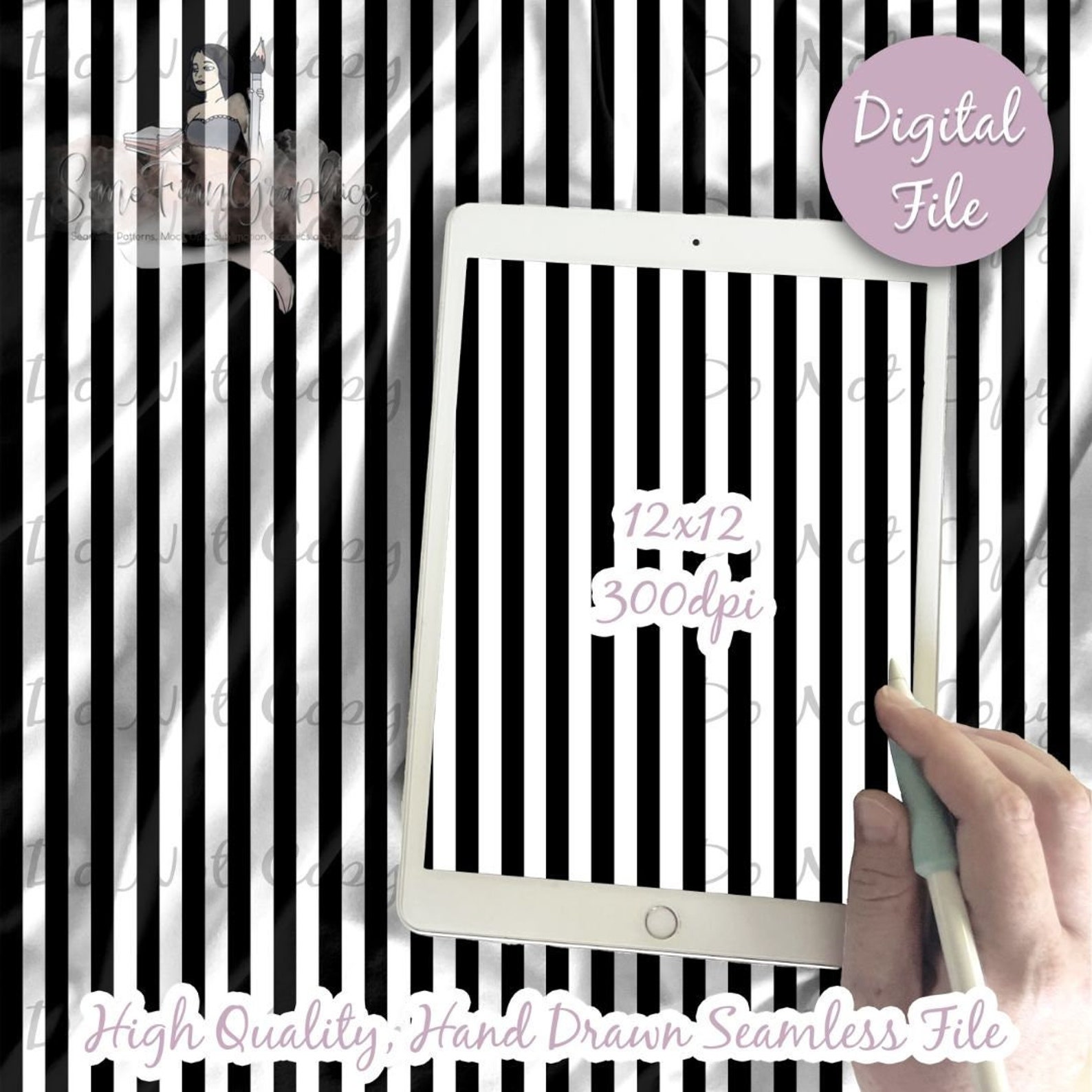 Black and White Stripes Digital Paper, Seamless Stripe Pattern, Fabric ...
