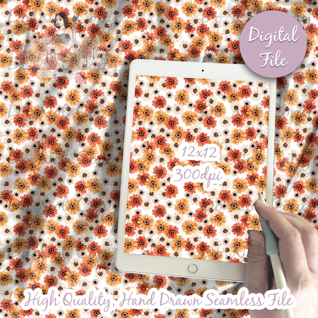 Floral Seamless 12x12 Digital Paper | Fabric Pastel Pattern Download ...