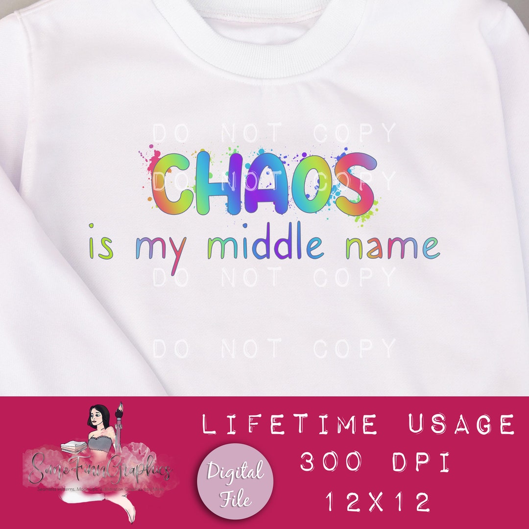 Chaos is My Middle Name PNG, Kid Child Png, Trendy Clipart, Rainbow ...