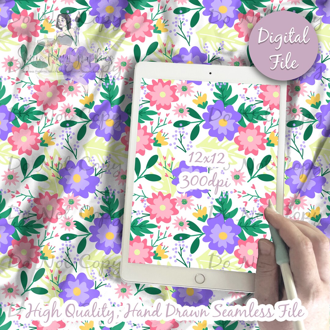 Spring Flowers Texture Seamless Design Pattern, Boho Floral Antique ...