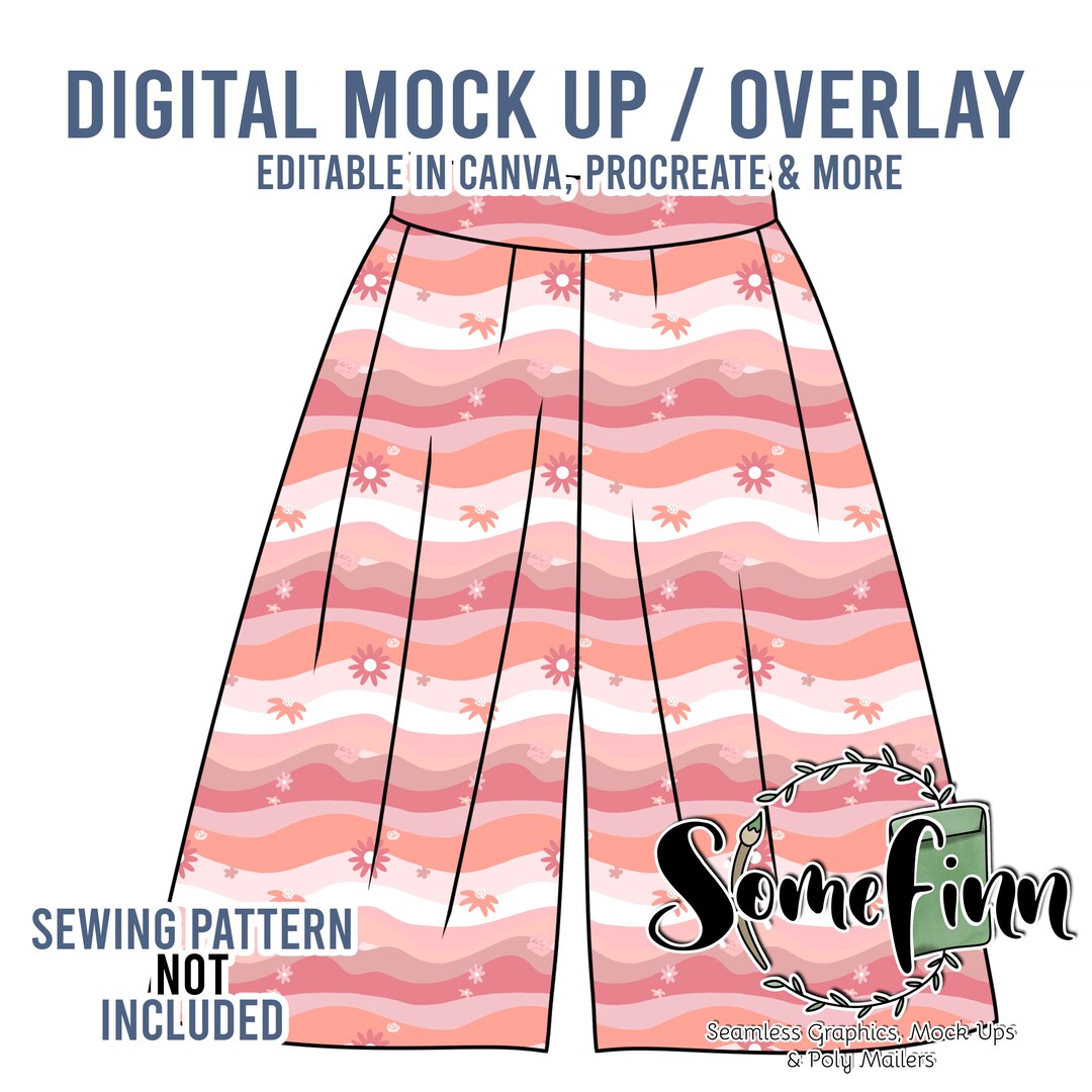 Palazzo Pants Mock-up / Bottoms Mock up / Digital Mock up for Clothing ...