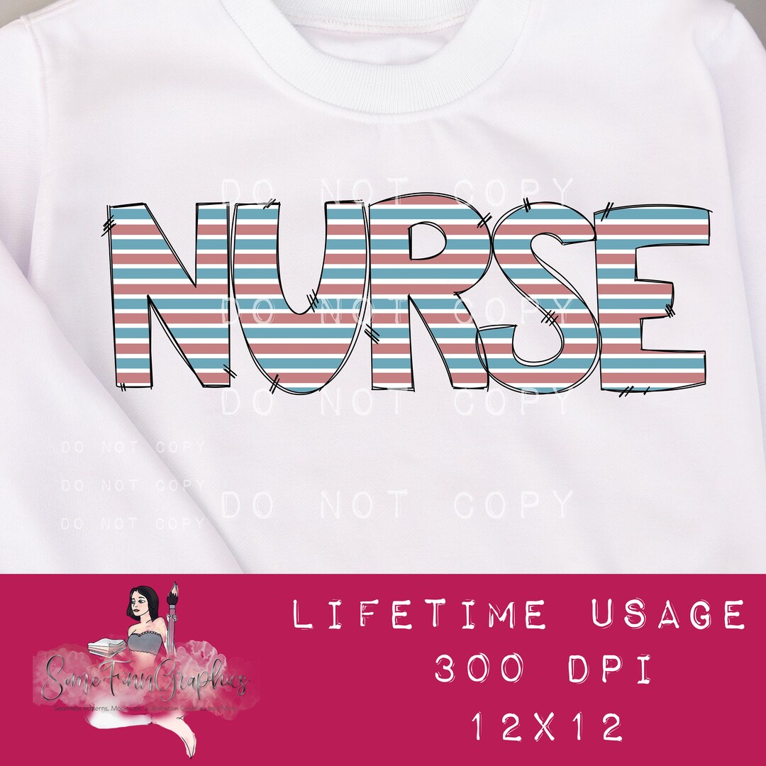 NURSE PNG, Baby Nursery Stripe Png, Trendy Clipart, Digital Download ...