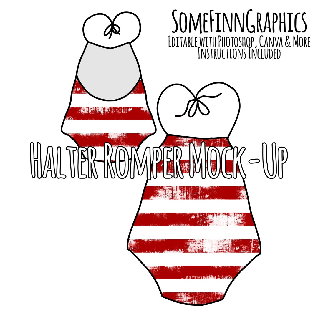 Halter Romper Mock-up / Mock up / Digital Mock up for Clothing Summer ...