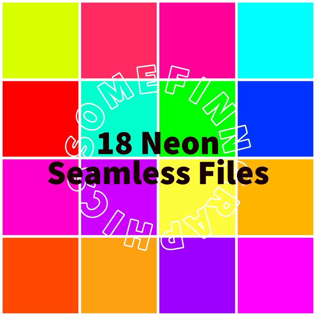 18 Neon Solid Seamless Files Bundle Digital Paper Seamless Pattern, 5x5 ...