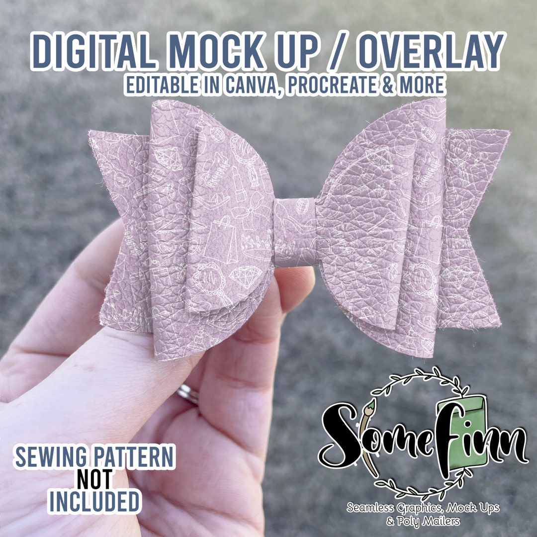 Leather Bow Realistic Mock-up / Baby Mock up / Easy Editable From ...