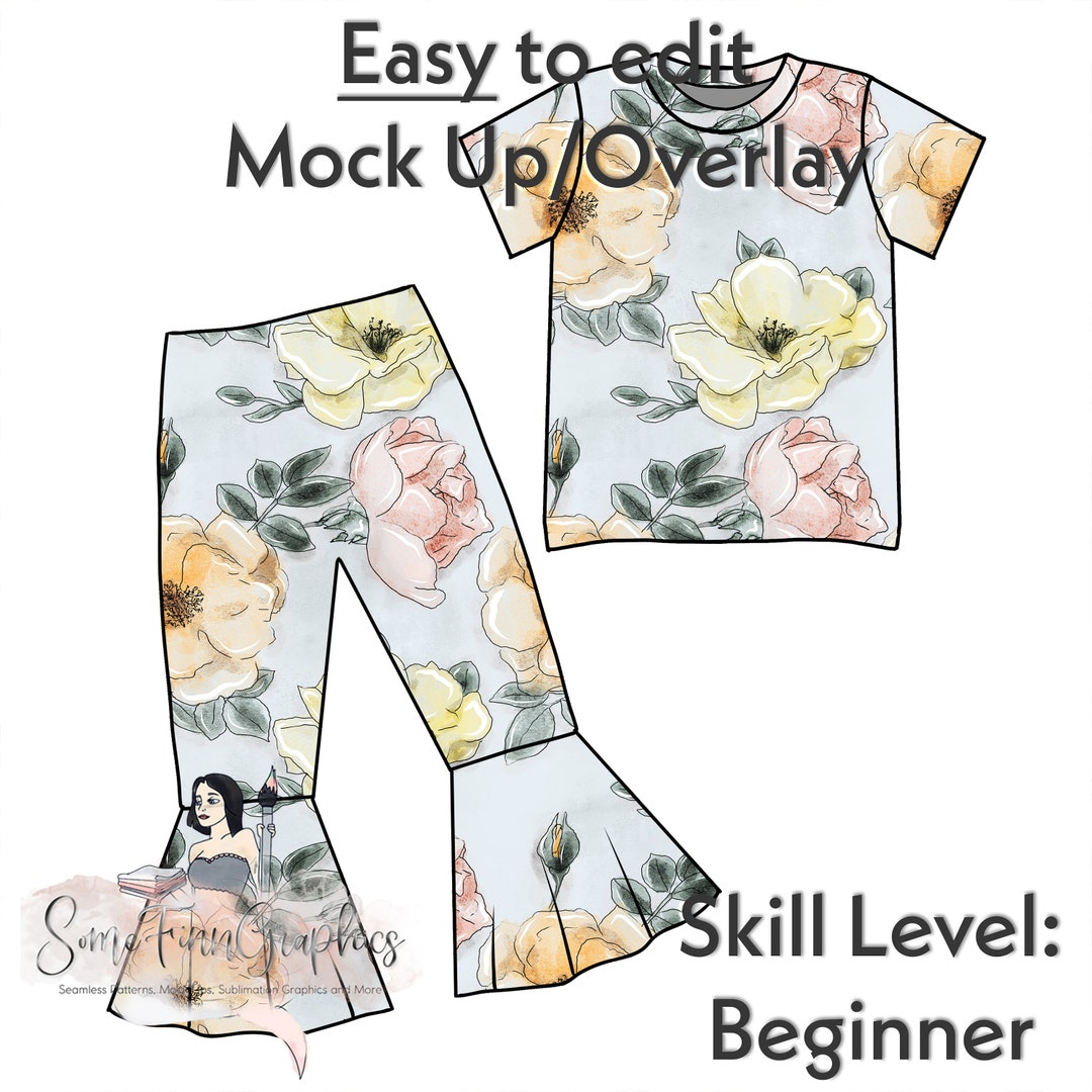 Shirt and Bells Pants Mock-up / Flare Leg Mock up / Outfit Digital Mock ...