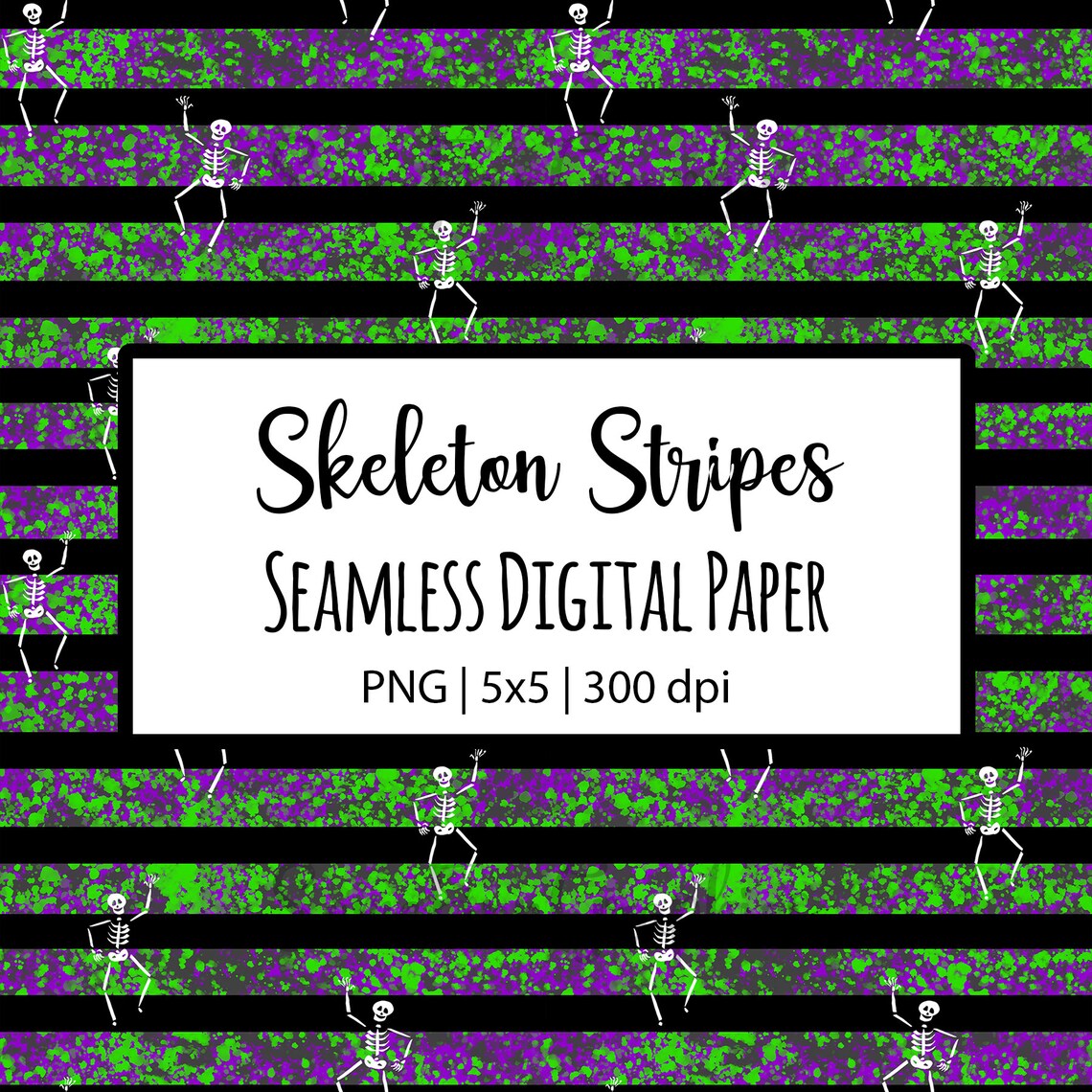 Skeleton Stripes Digital Paper Seamless Skull Skeletons - Etsy