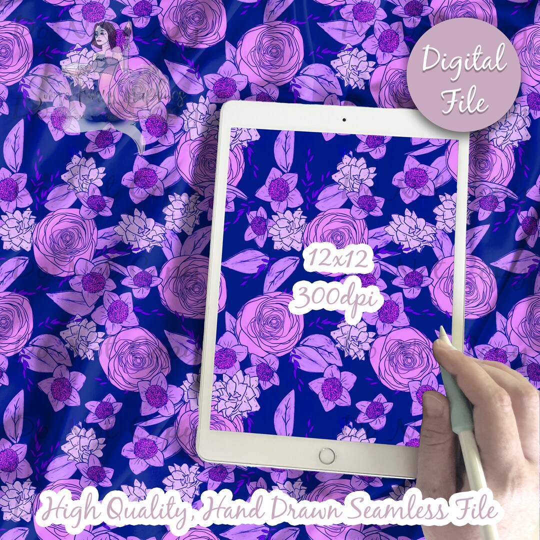 Floral Seamless 12x12 Digital Paper | Fabric Bol Pattern Download ...