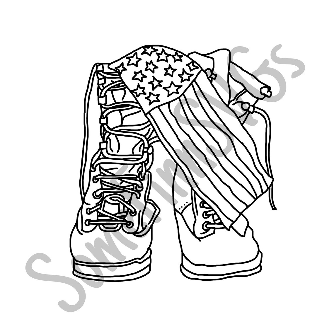 Military Boots SVG American Flag Embroidery Design Military - Etsy