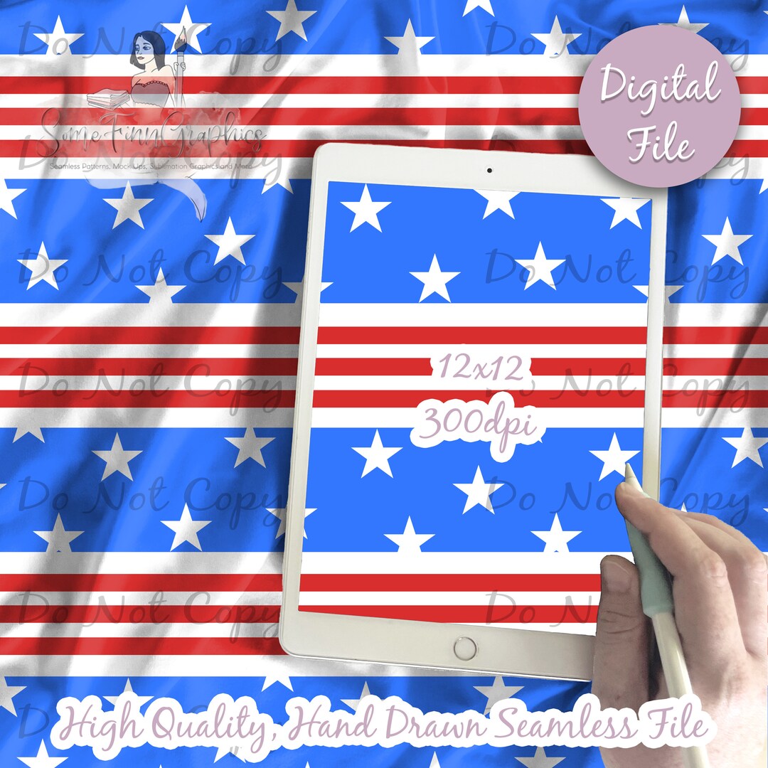 Stars and Red Stripes Digital Paper - Seamless 4th of July Pattern ...