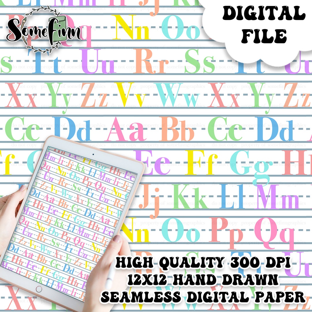 Alphabet Seamless 12x12 Digital Paper Fabric ABC Pattern Download ...