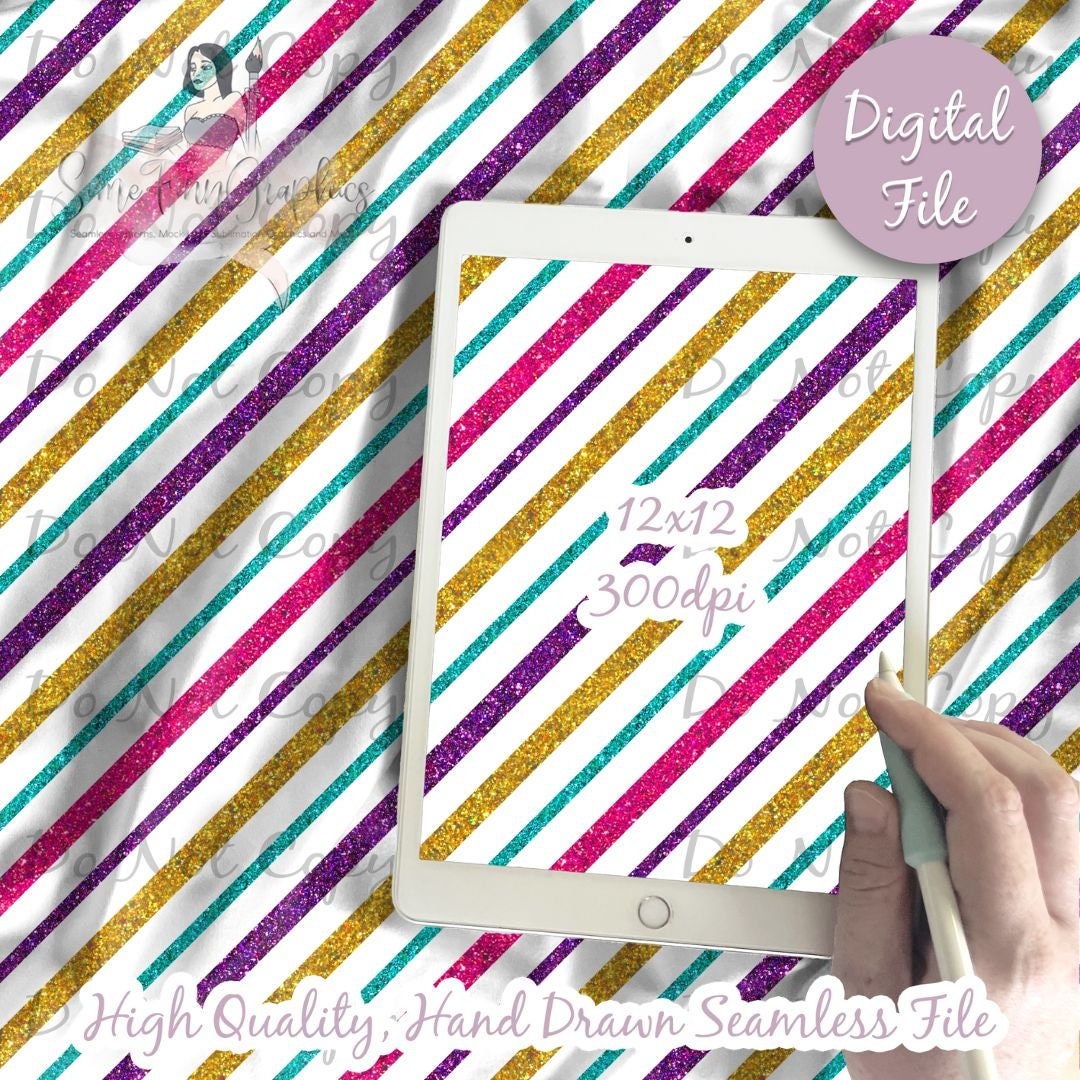 Unicorn Stripes Seamless Digital Paper Pattern, Colorful Fabric Design ...