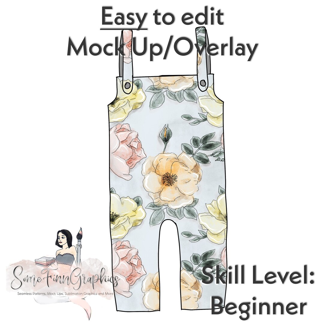 Overalls Mock-up / Dungarees Mock up / Digital Mock up for Clothing ...