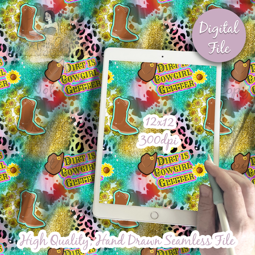 Cowgirl Digital Paper, Seamless Ranch Pattern, Fabric Download, Country ...