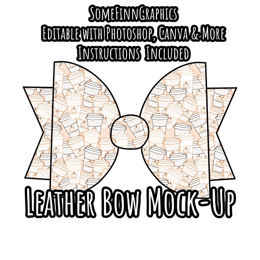 Leather Bow Mock-up / Bows Mock up / Digital Mock up for Hair Bow Clip ...