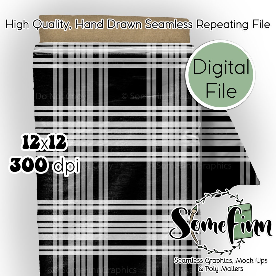 Plaid Seamless 12x12 Digital Paper | Fabric Clueless Stripe Pattern ...