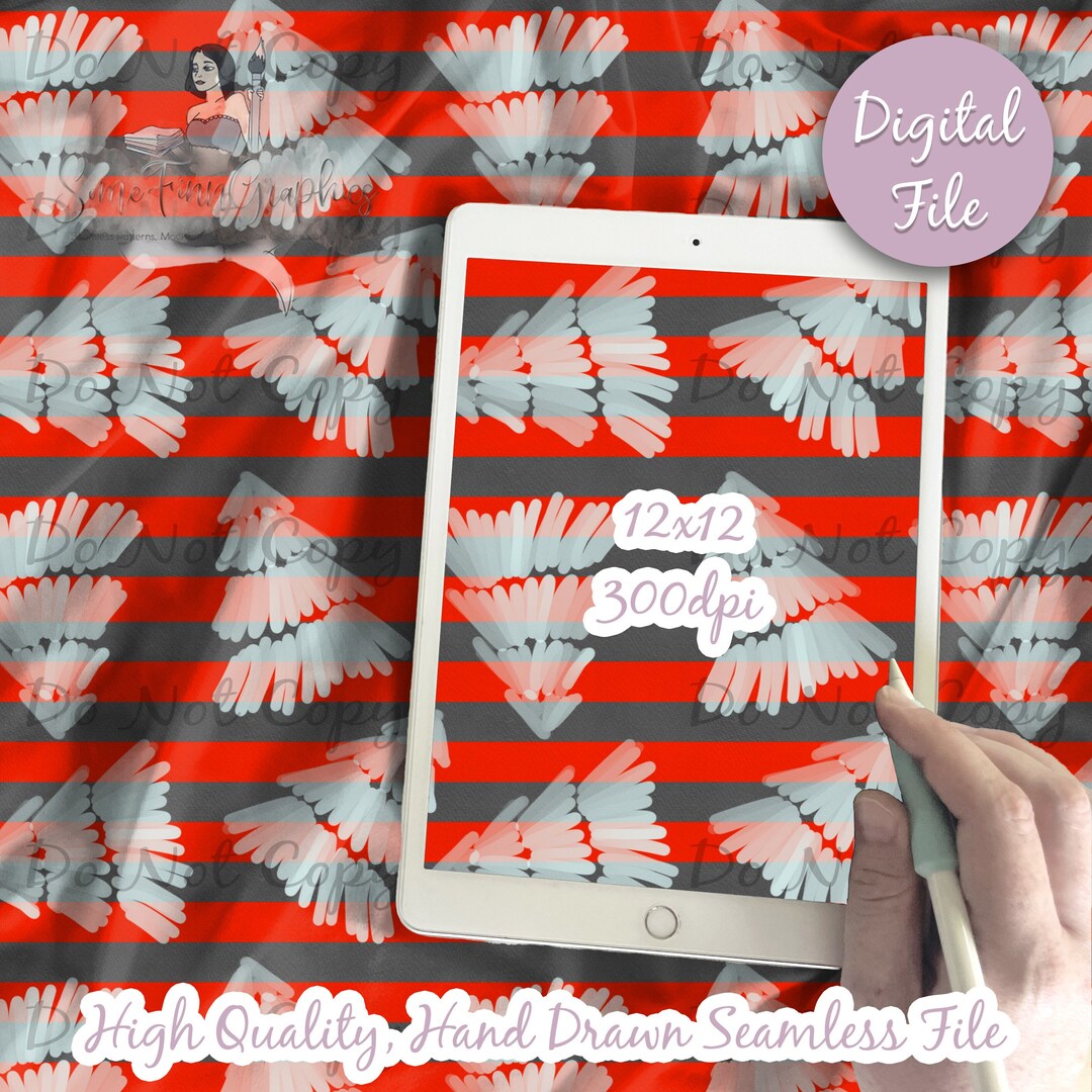 Stripes and Trees Digital Paper - Seamless Forest Christmas Tree ...
