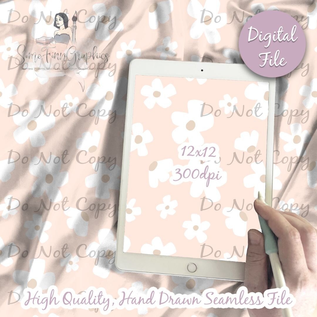 Soft Floral Digital Paper - Seamless Pastel Flower Pattern, Custom ...