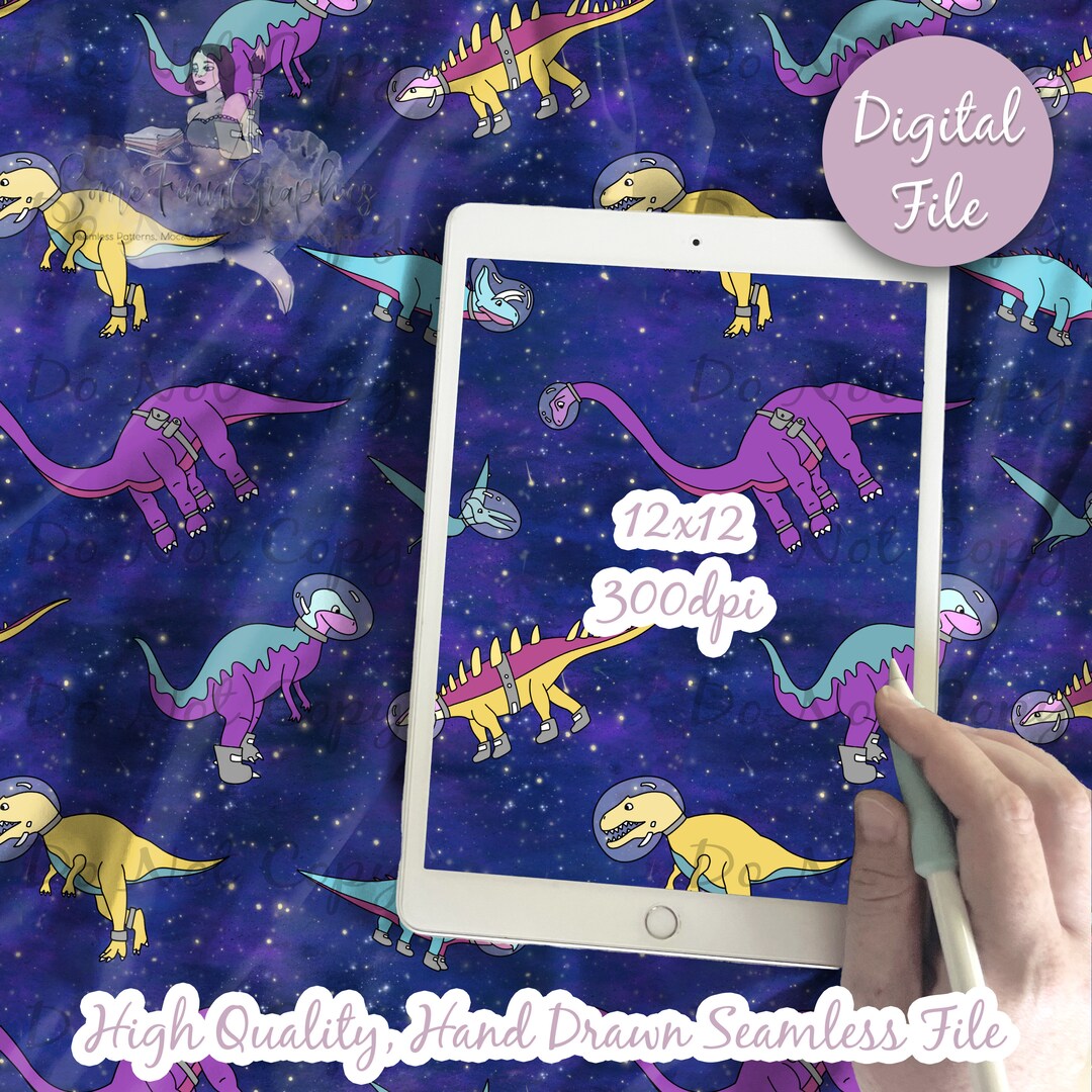 Astronaut Dinosaurs Digital Paper - Seamless Space Pattern, Astro Boy ...