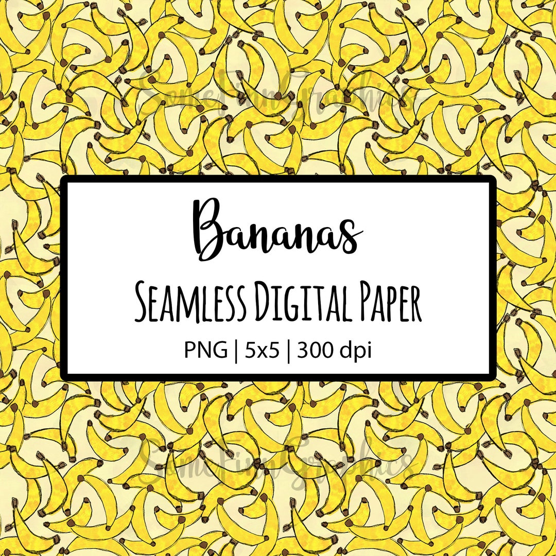 Banana Digital Paper, Seamless Tropical Pattern, Bananas Fabric ...
