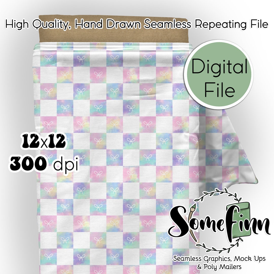 Checkered White and Pastel Rainbow Digital Paper - Seamless Pattern ...