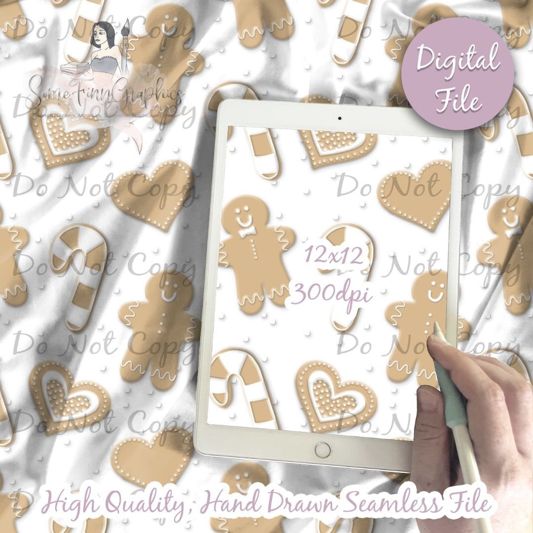 Christmas Cookie Digital Paper - Seamless Winter Christmas Dessert ...