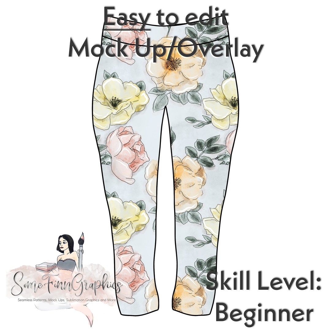 Capri Leggings Mock-up / Legging Mock up / Digital Mock up for Clothing ...