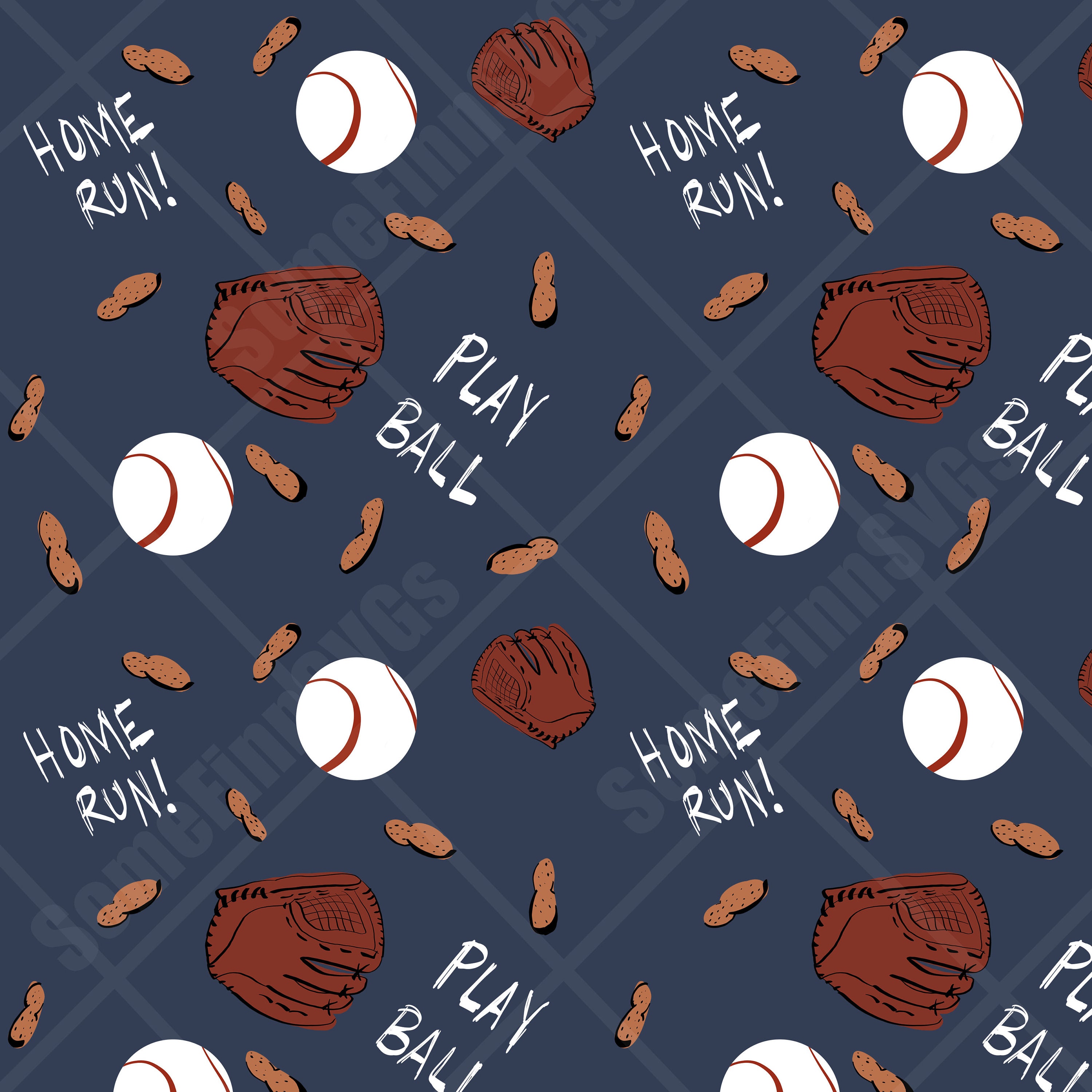 Baseball Digital Paper Seamless Pattern Baseball Fabric | Etsy